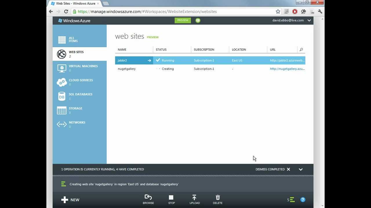 Pushing the NuGet gallery to an Azure Web Site