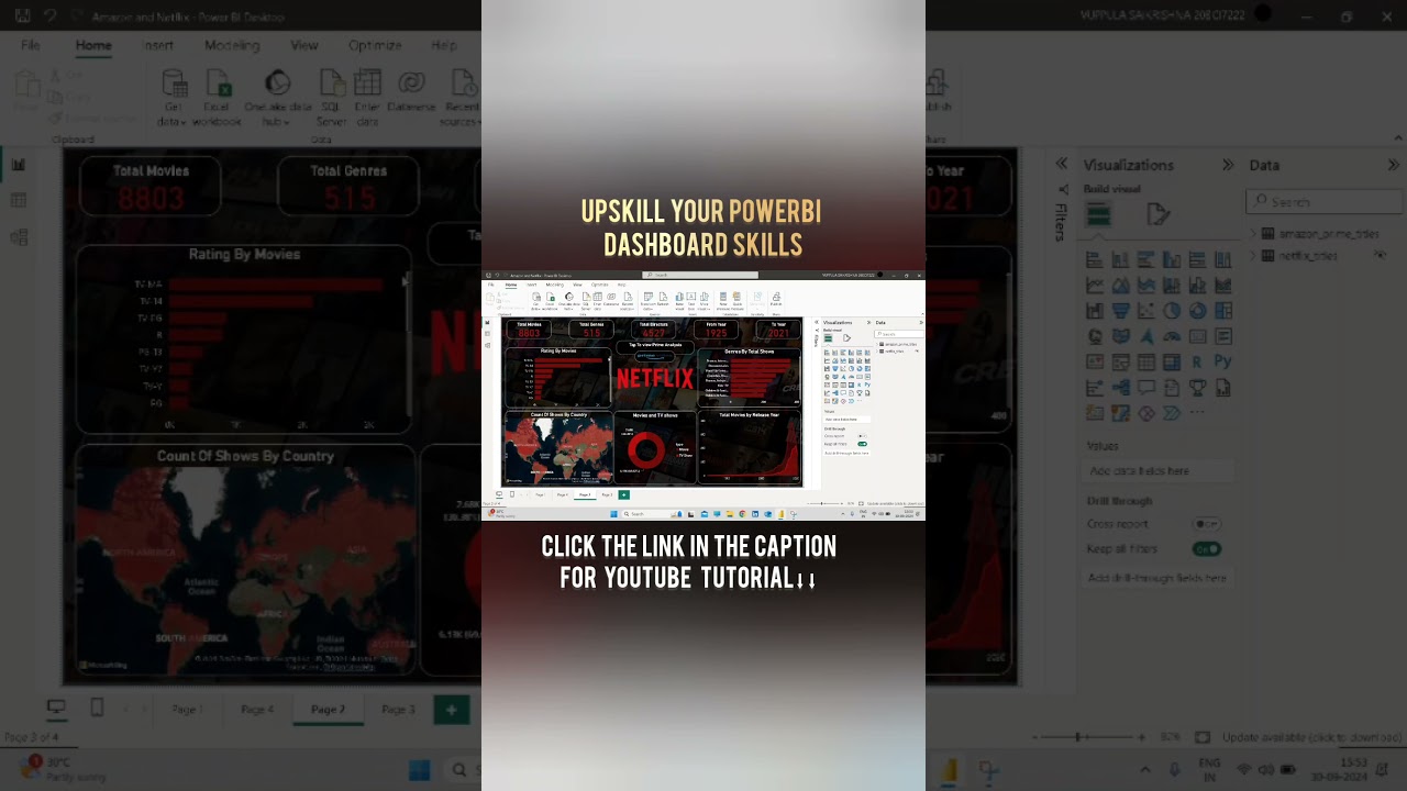 Netflix Dashboard Full video tutorial go through the link #data #dashboard #learning #education #two