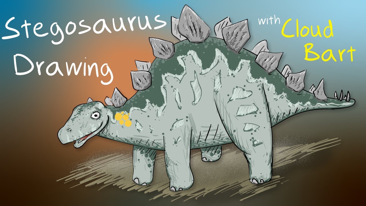 Stegosaurus Drawing - TIMELAPSE Adobe Illustrator
