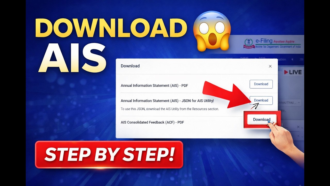 Download AIS from Income Tax Portal | AIS PDF Step-by-Step (Live)