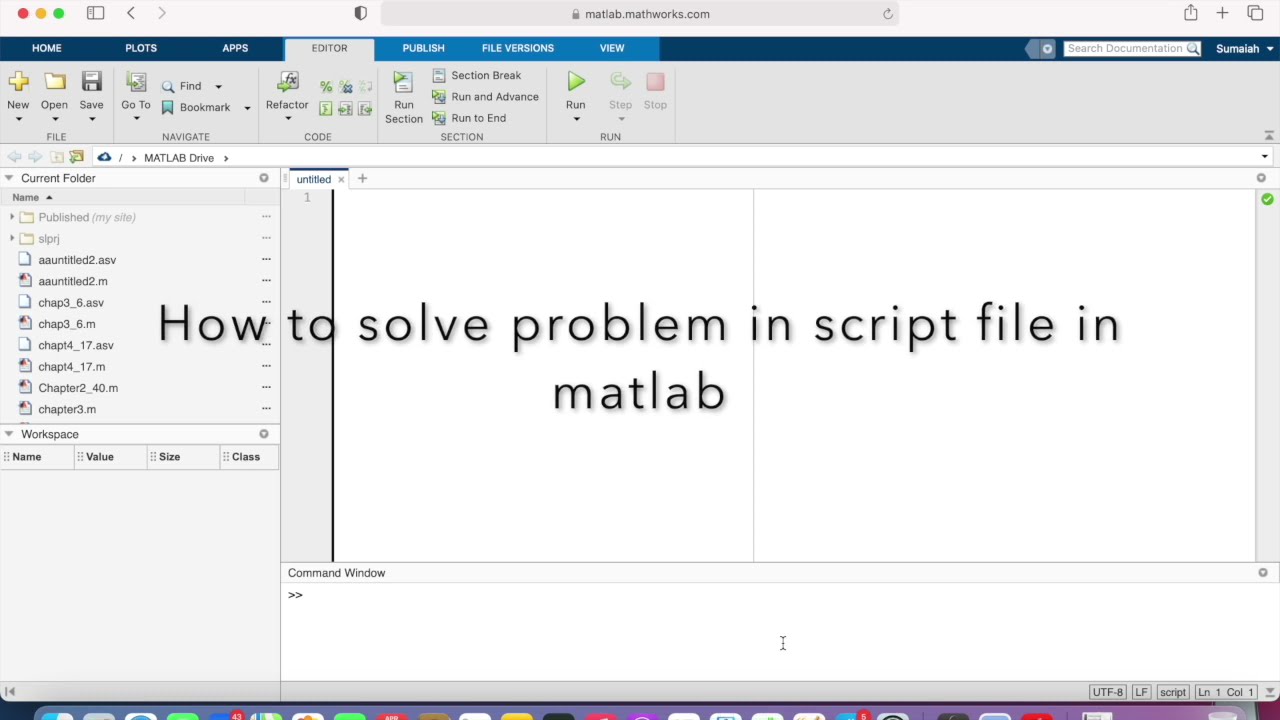 How To Solve Problems In Script File Of Matlab?