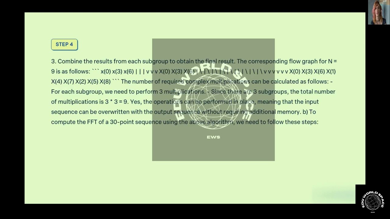 [Electrical Engineering] Develop a radix 3 decimation in time FFT algorithm for N 3 and draw the co