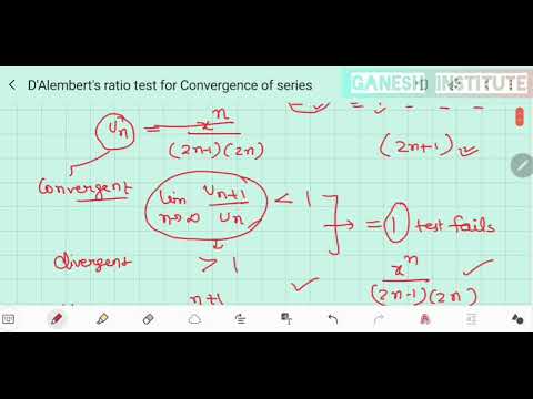 D'Alembert's ratio test for convergence of infinite series