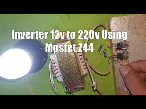 How to make inverter 12v to 220v with Mosfet Z44 Simple Circuit , Easy method