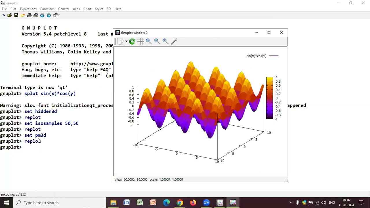 GNUPLOT TUTORIAL LEC 6- 3D PLOT : HOW TO PLOT A 3-DIMENSIONAL PLOT IN GNUPLOT