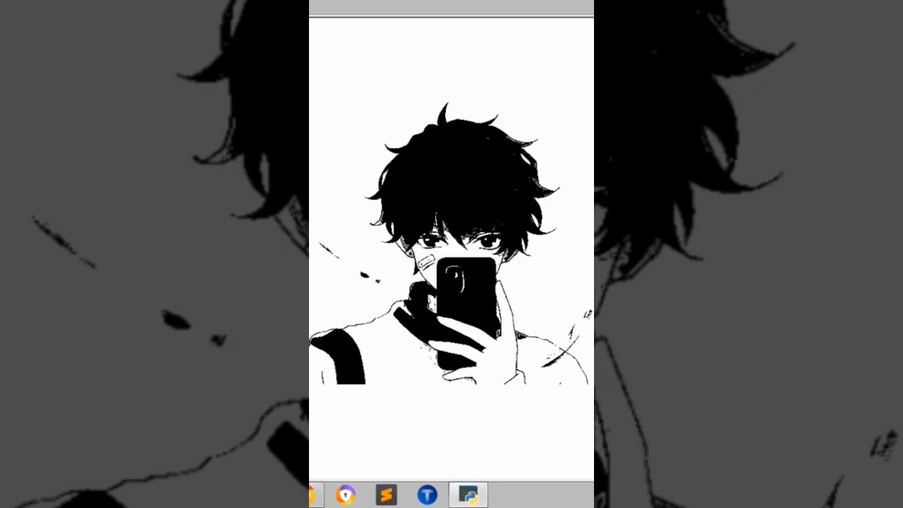 anime boy sketch in python | Python | #shorts #pythonstatus #pythonshorts
