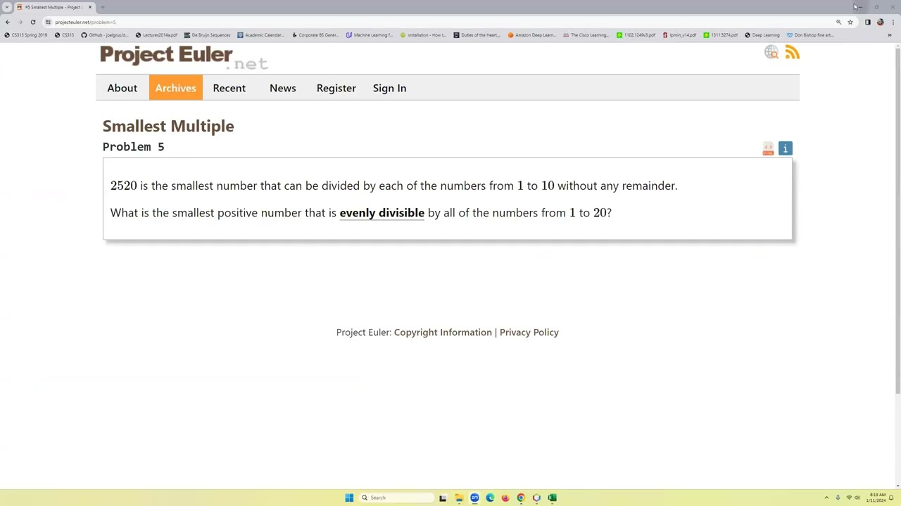 Smallest Multiple Problem (Project Euler #5)