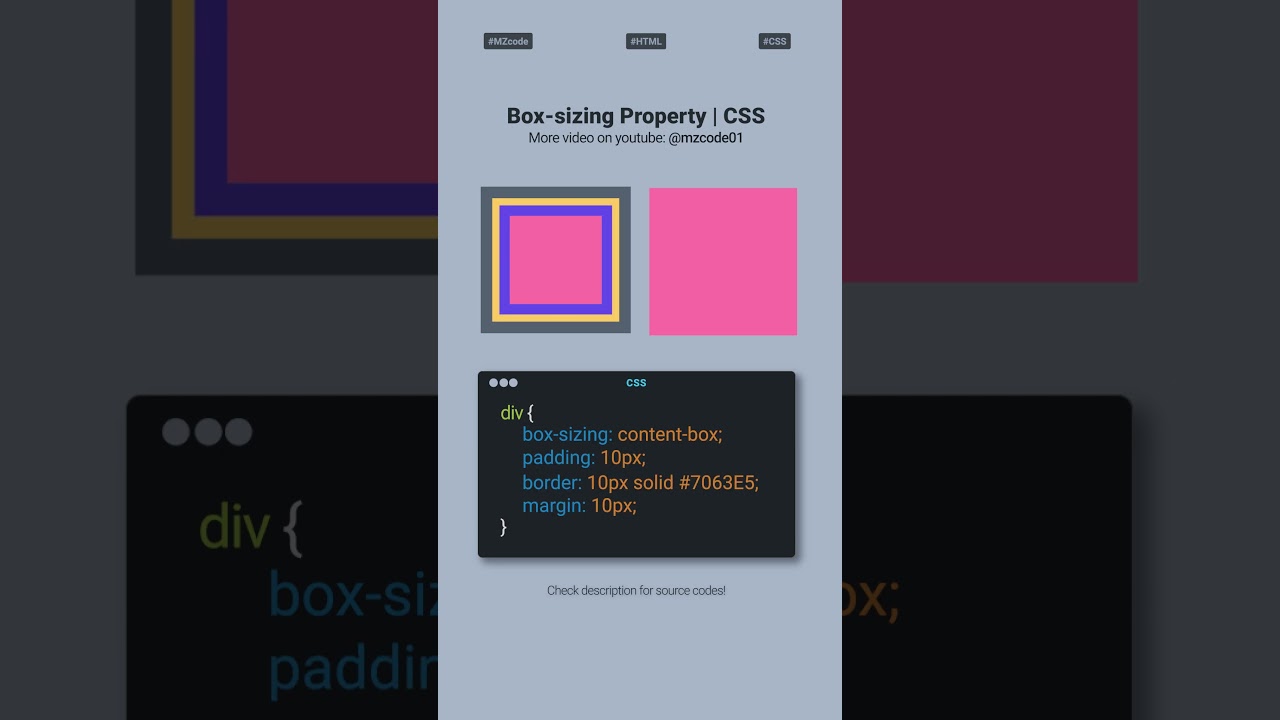 CSS Box-Sizing Explained in one short (Border-Box vs. Content-Box) #cssprojects #cssshorts