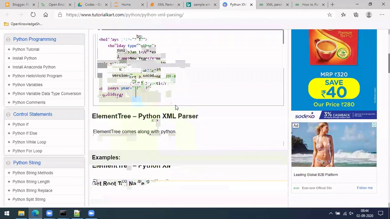 Parsing XML files | Python for Data Science Tutorial | Open Knowledge Share