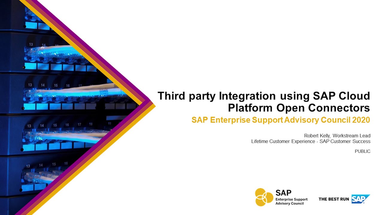 Overview: Third Party Integration using SAP Cloud Platform Open Connectors | ESAC 2020