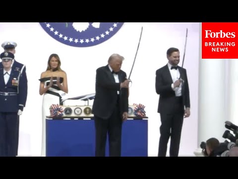 Video | Trump And JD Vance Cut Cake With Swords At The Commander-In ...
