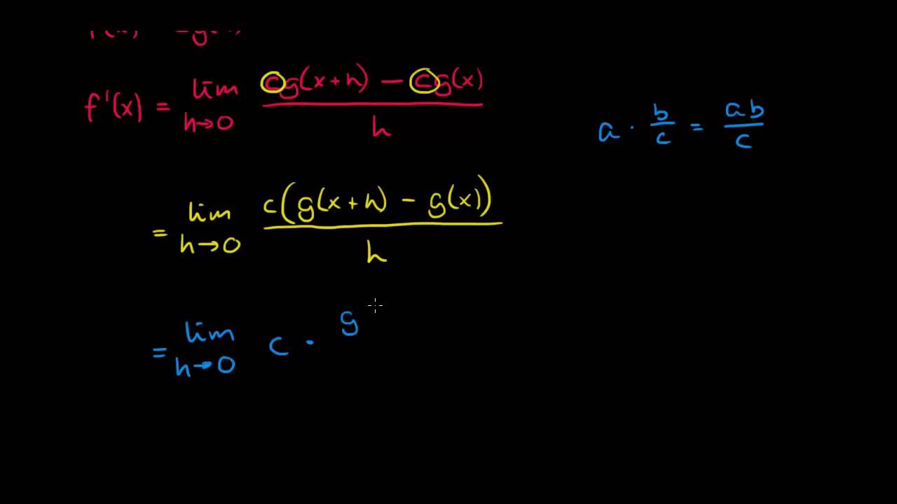 Derivasjonsregler 3 - Bevis for derivert av konstant * funksjon | UDL.no