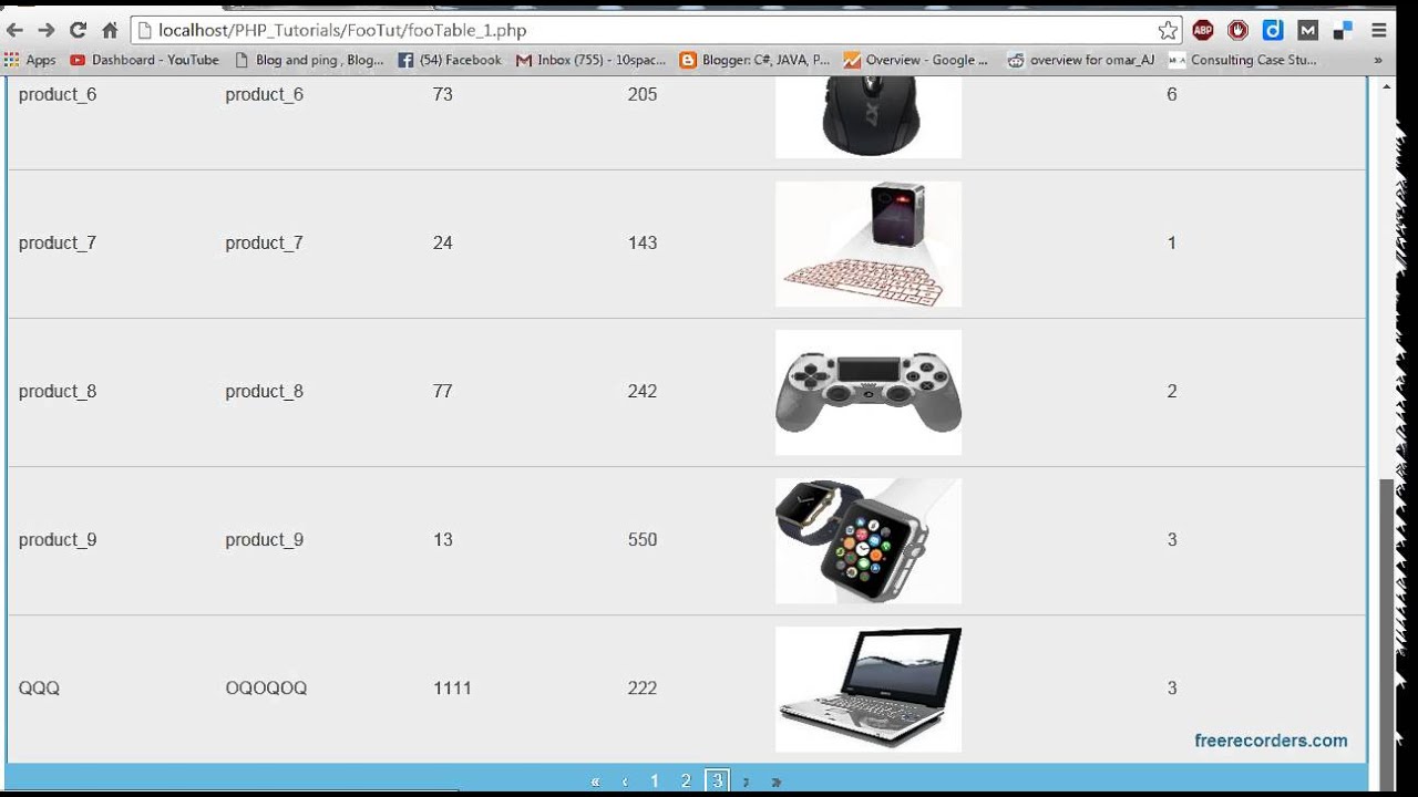 Responsive Html Table Using FooTable With Sorting Feltering And Pagination [ with source code ]