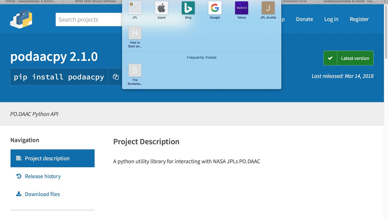 Podaacpy: A Python utility library for interacting with NASA JPL’s PO.DAAC