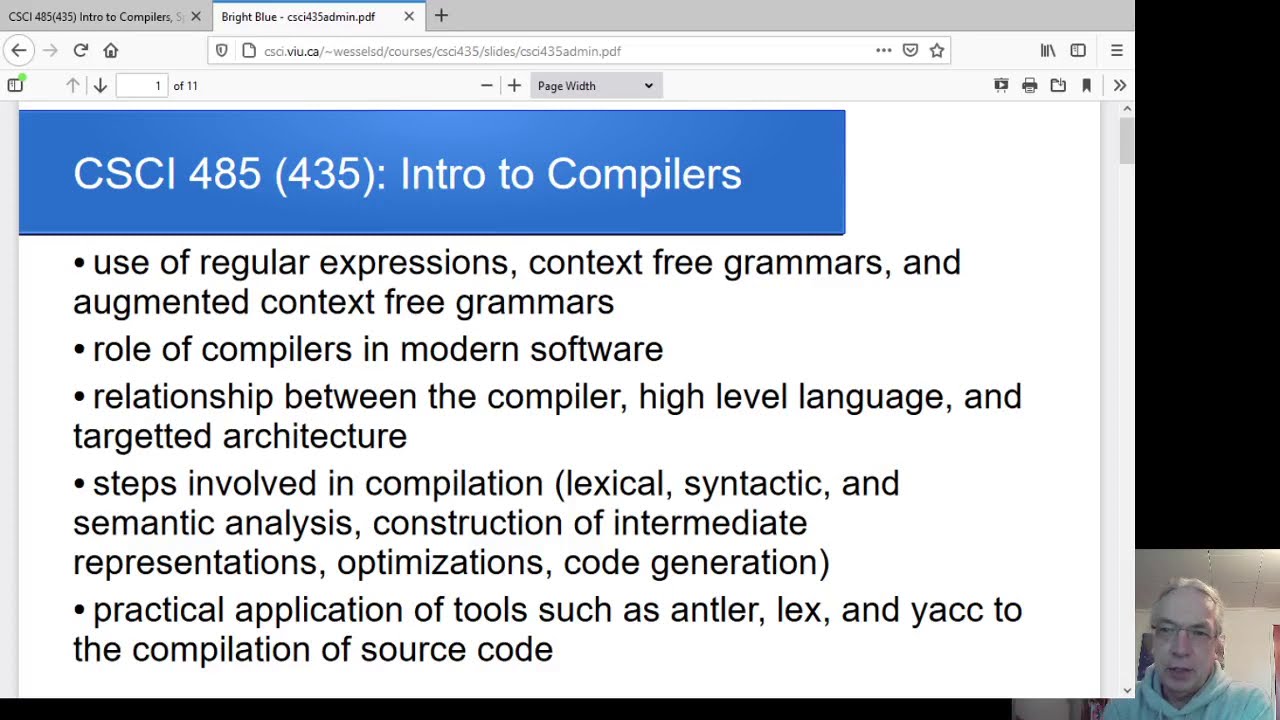 Welcome to CSCI 485: Intro to Compilers