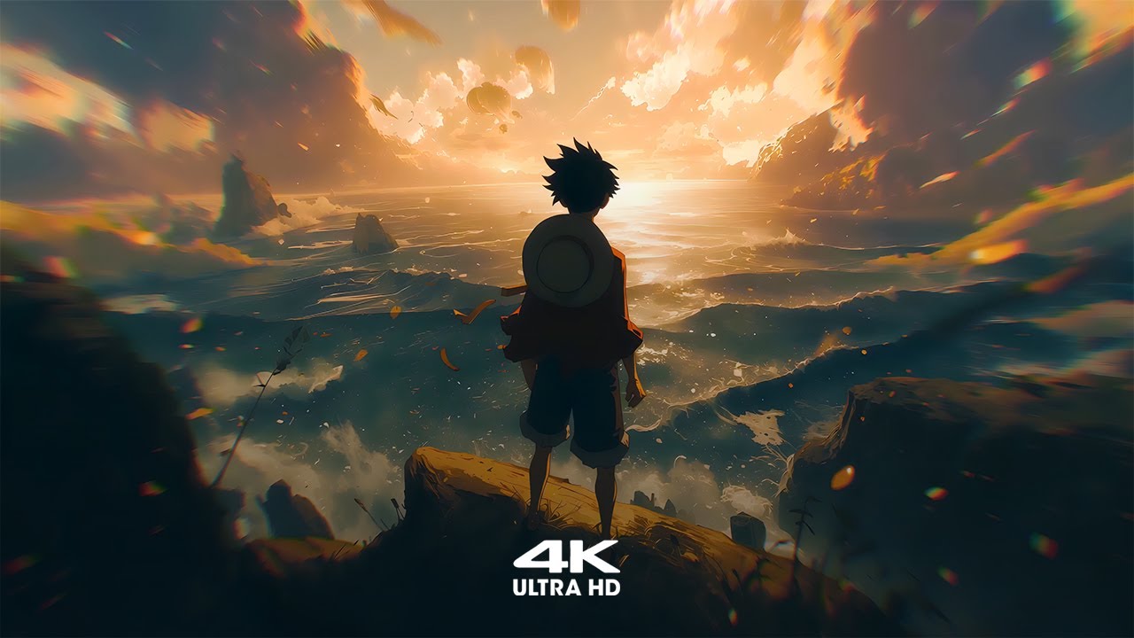 Luffy Sunset Journey | One Piece 4K Live Wallpaper & Screensaver 🌅🔥