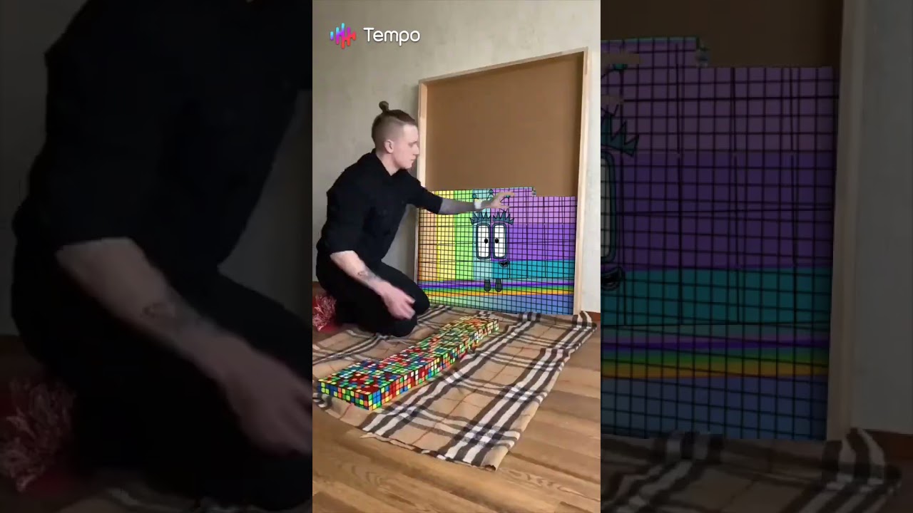 Rubik's Cube Picture Of Numberblock 75 (The Skaters Club)