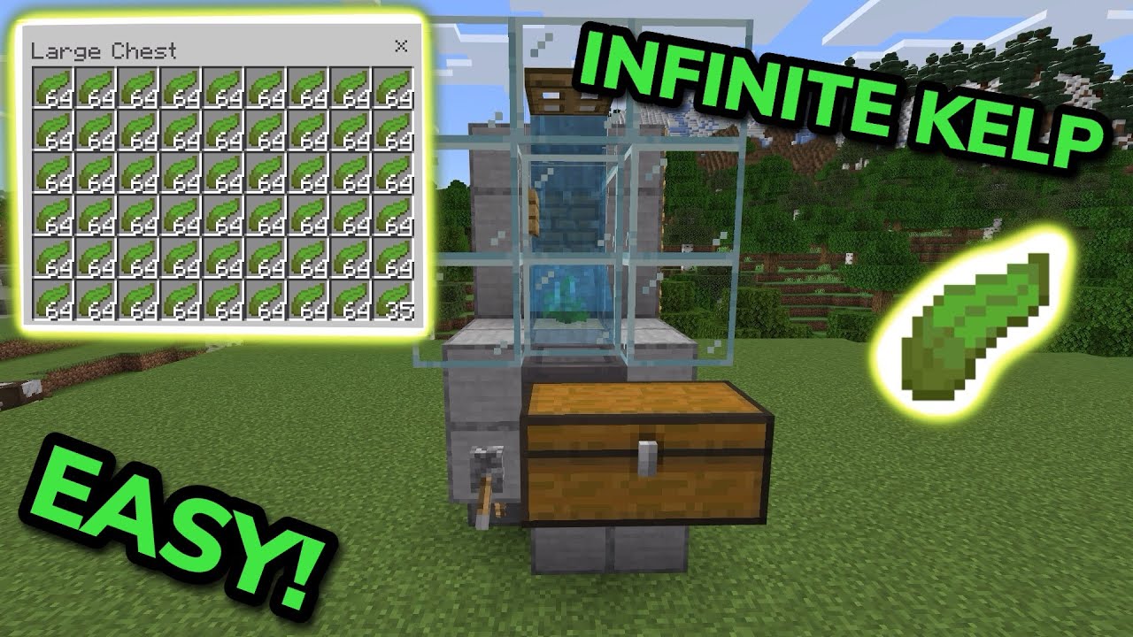 NEW SIMPLE 1.21 ZERO-TICK KELP FARM TUTORIAL in Minecraft Bedrock (MCPE ...