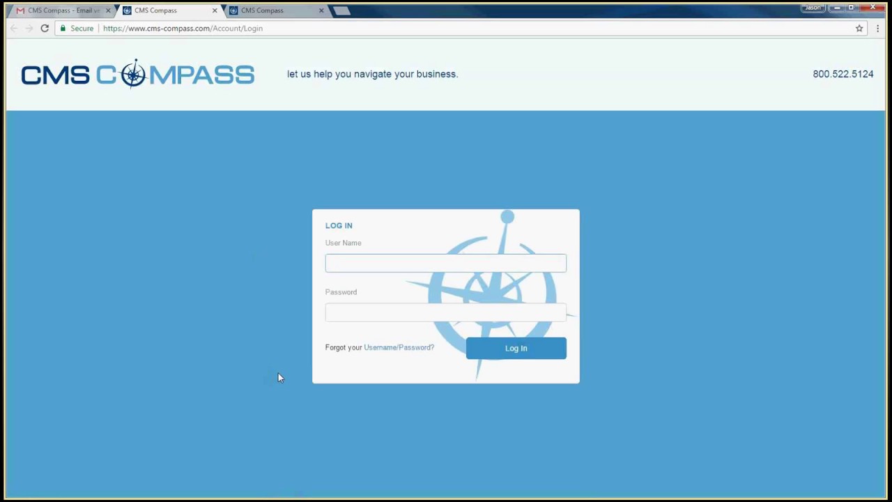 CMS Compass Logging in