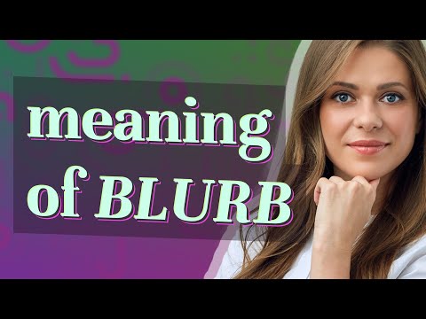 Blurb | meaning of Blurb