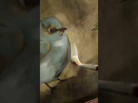 Lovely Little Birds #oilpainting #paintingprocess on Gessobord by @hilboldt