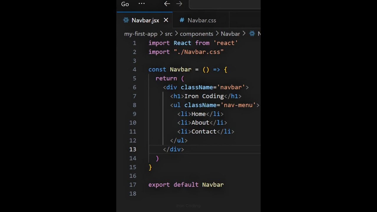 Day 50 : React.js component’s Navbar.jsx and Navbar.css
