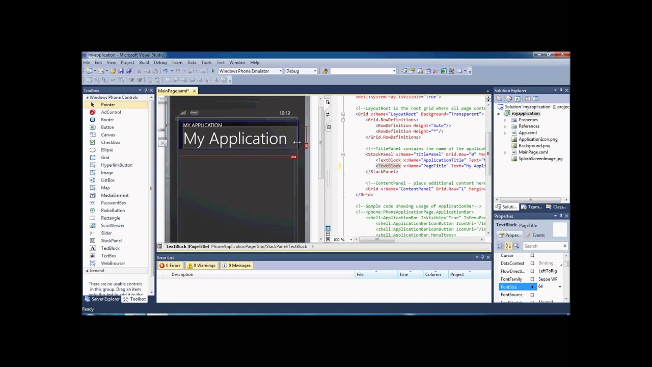 Windows Phone 7 Development - Tutorial 1 - New App