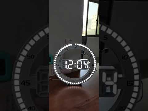 3d Led Wall Clock Digital Timer Nightlight Watch Alarm Clock For Warehouse Office Home Living Room