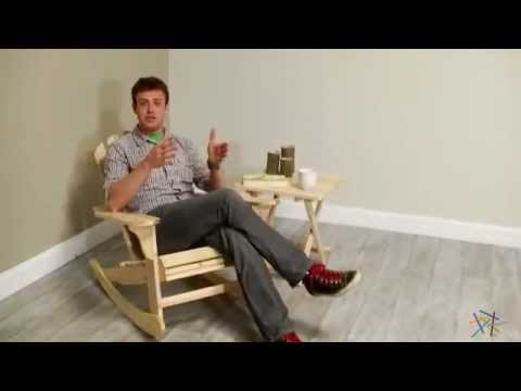 Natural Adirondack Rocking Chair with Side Table - Product Review Video