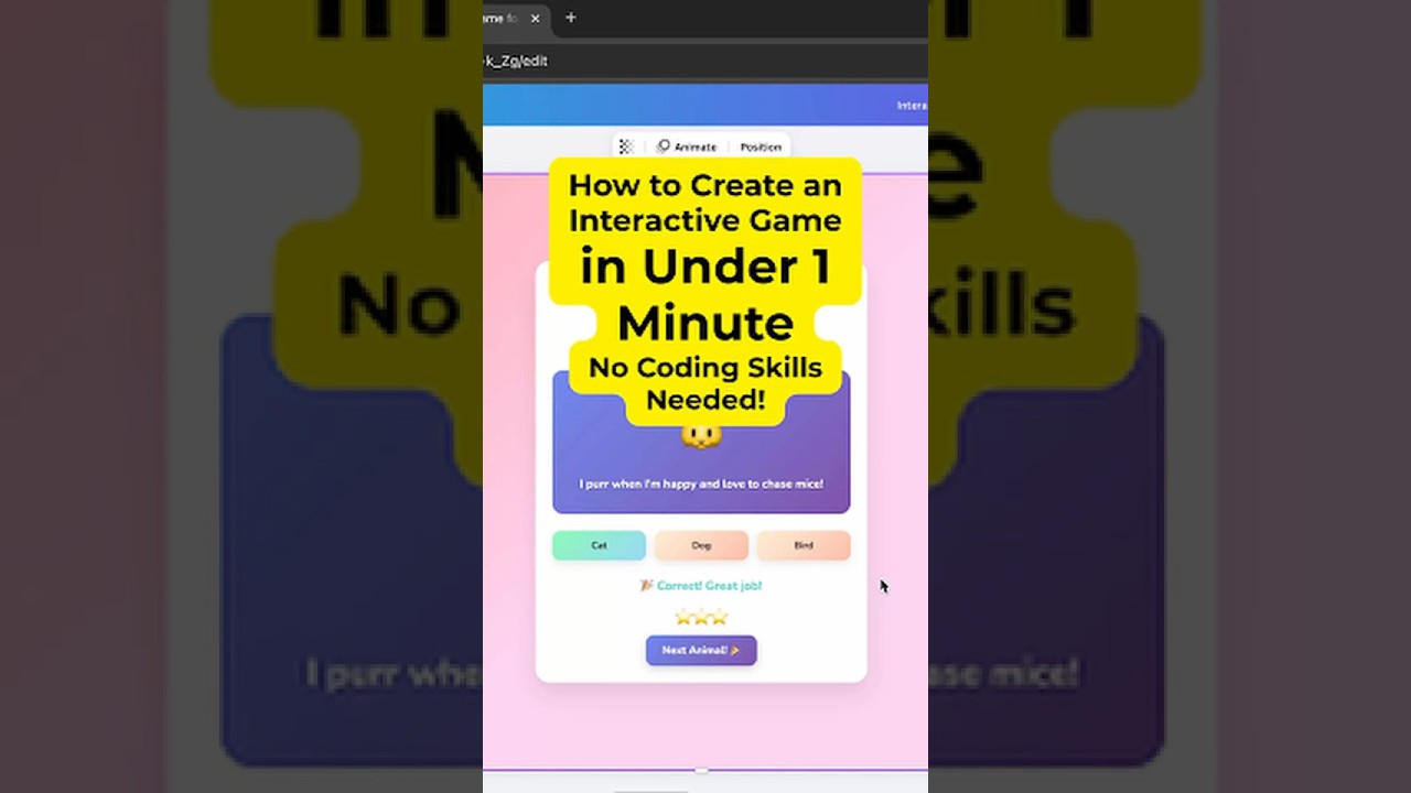 Create an Interactive Game in Canva in 1 Minute – No Coding Skills Needed 🤌 #canvatutorial
