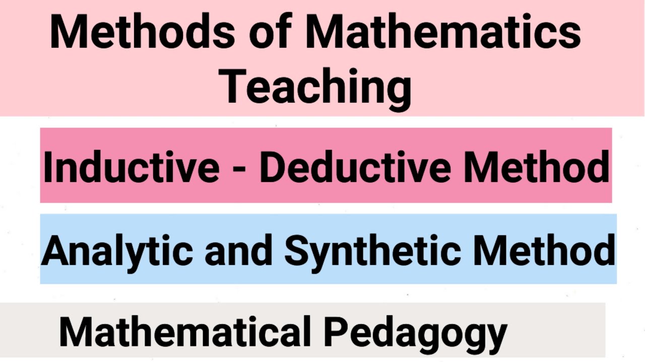 Inductive-deductive methods / Analytic- Synthetic Method /Mathematics pedagogy