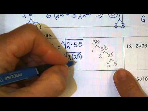 A-1 Unit 10 Review Simplify Square Roots
