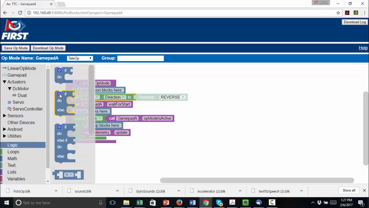 Gamepads Using Buttons - Blocks