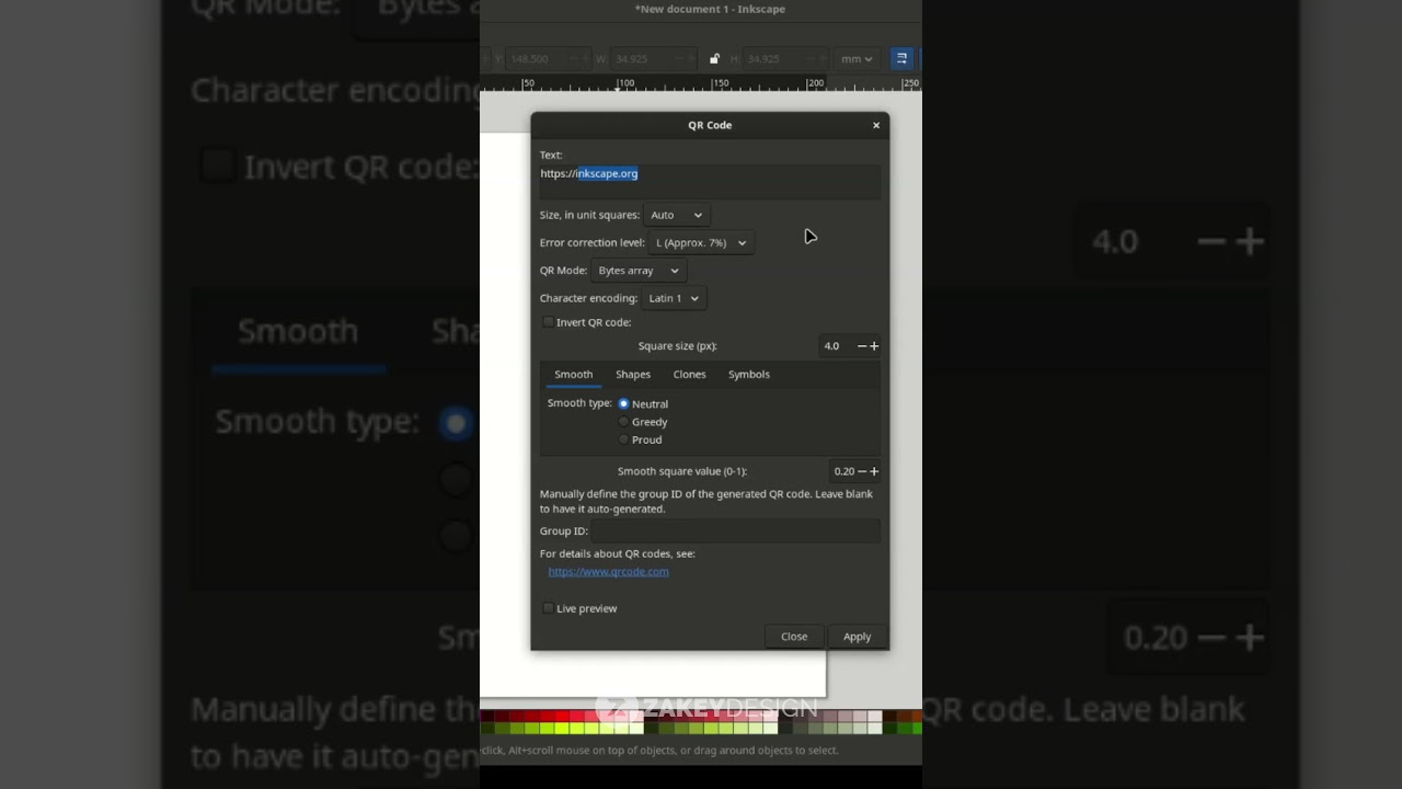 Create QR Code Freely with Inkscape