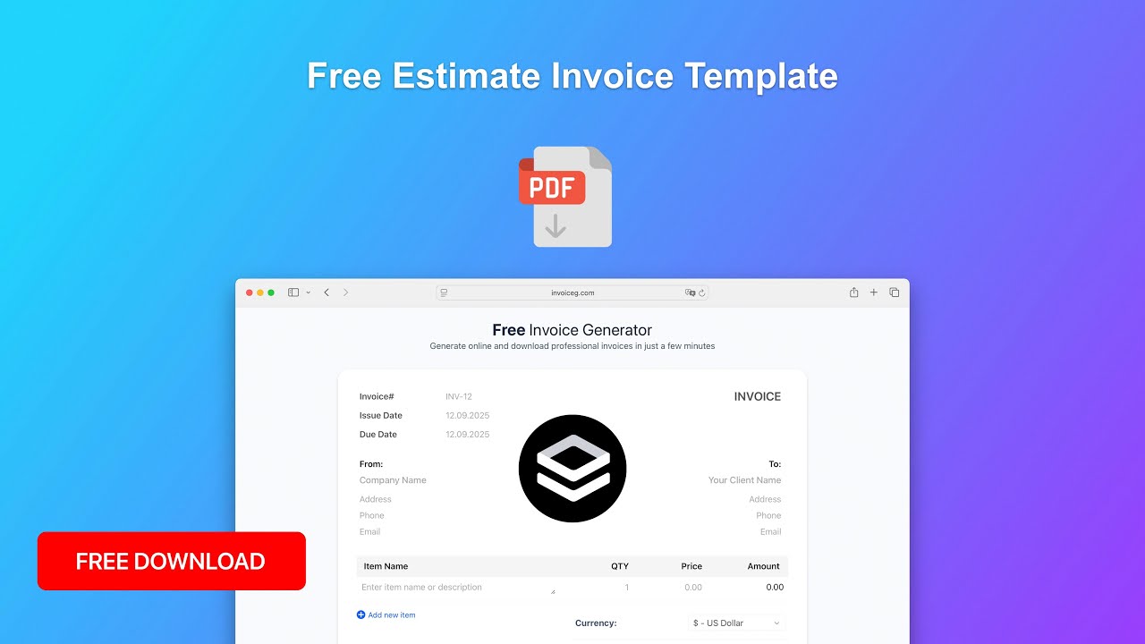 Creating Professional Estimate Invoice Template | Invoice Maker Tutorial
