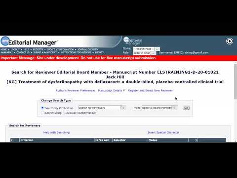 How to search for Editorial Board Members as reviewers in Editorial Manager