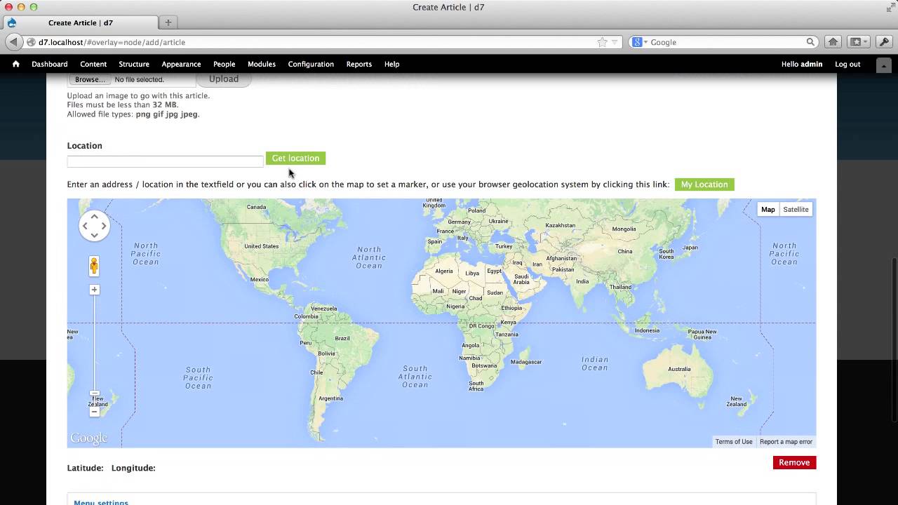 Quick Introduction to Geolocation Field in Drupal 7