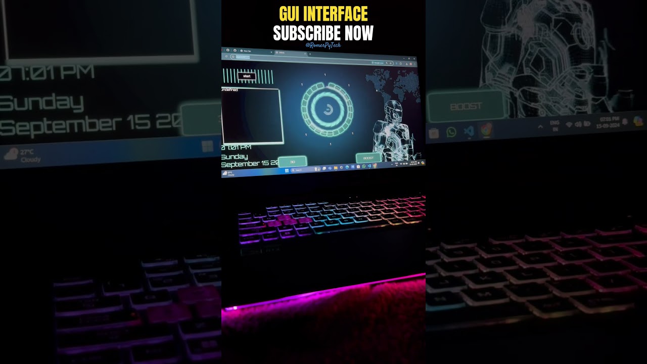 GUI INTERFACE | JARVIS | Subscribe for tutorials 🫶🏻 #aiassistant #jarvis #ironman #shorts #python