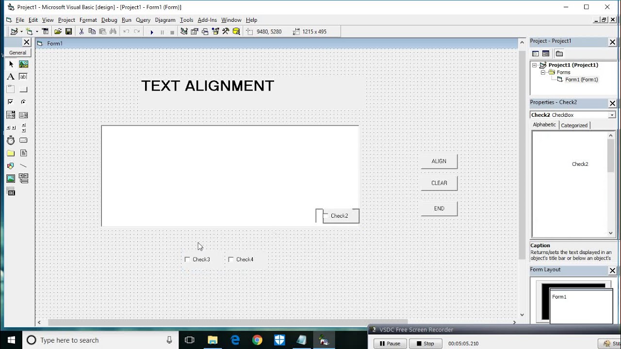 TEXT ALIGNMENT IN VISUAL BASIC 6.0