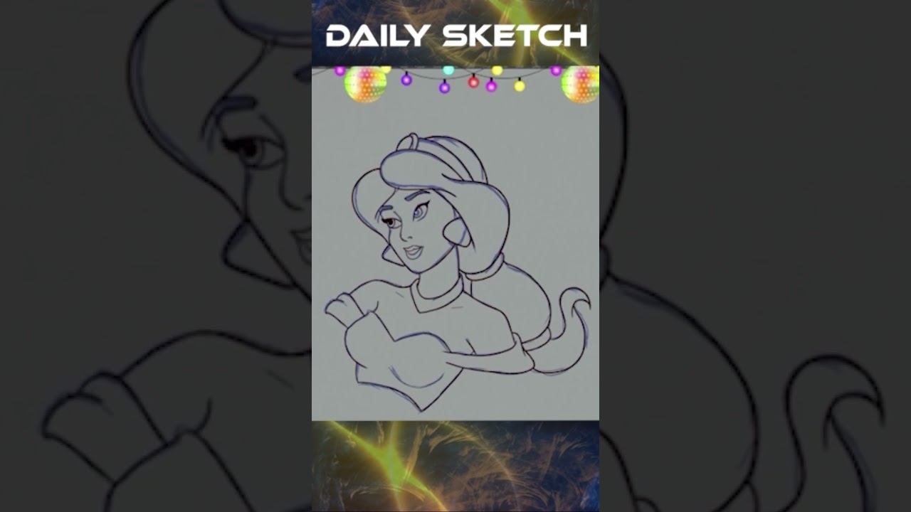 Daily Disney Sketch Jasmine Aladdin