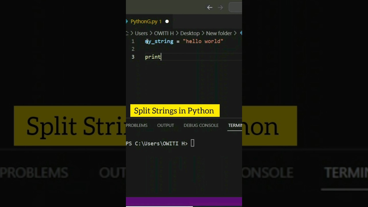 Split Strings With Python(Simple) #pythonprogramming