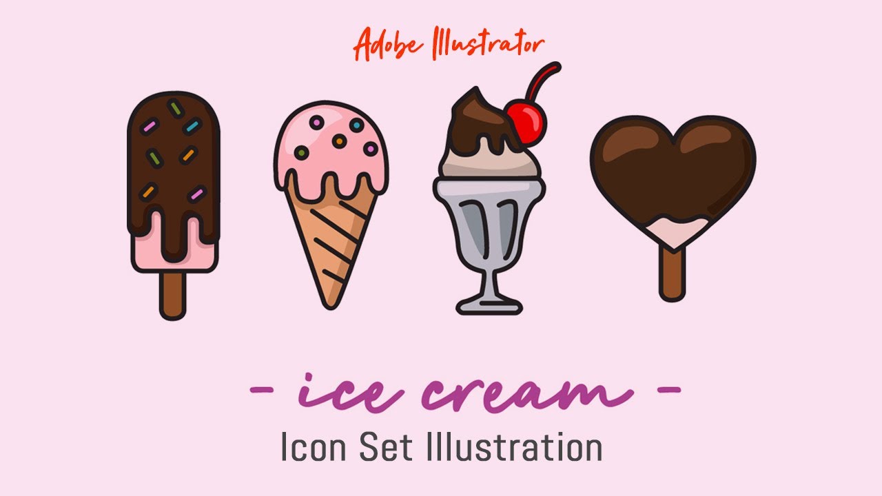 How To Make Ice Cream Icon - Adobe Illustrator