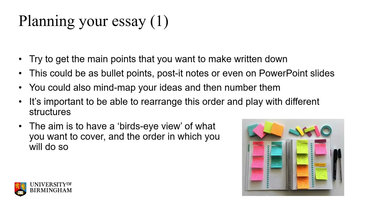 Planning and structuring an essay