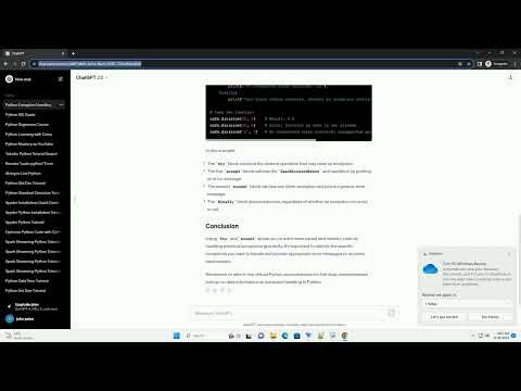 try except python w3schools