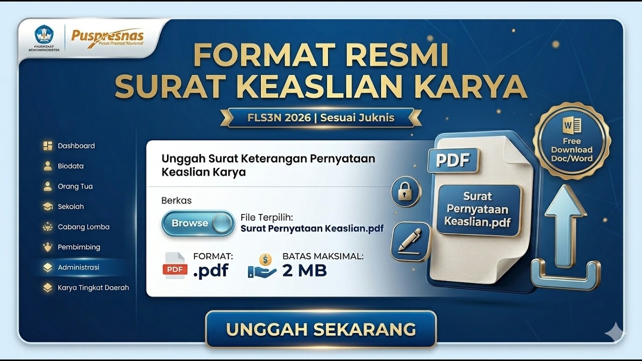 Format Surat Keterangan Keaslian Karya Untuk Berkas FLS3N 2026