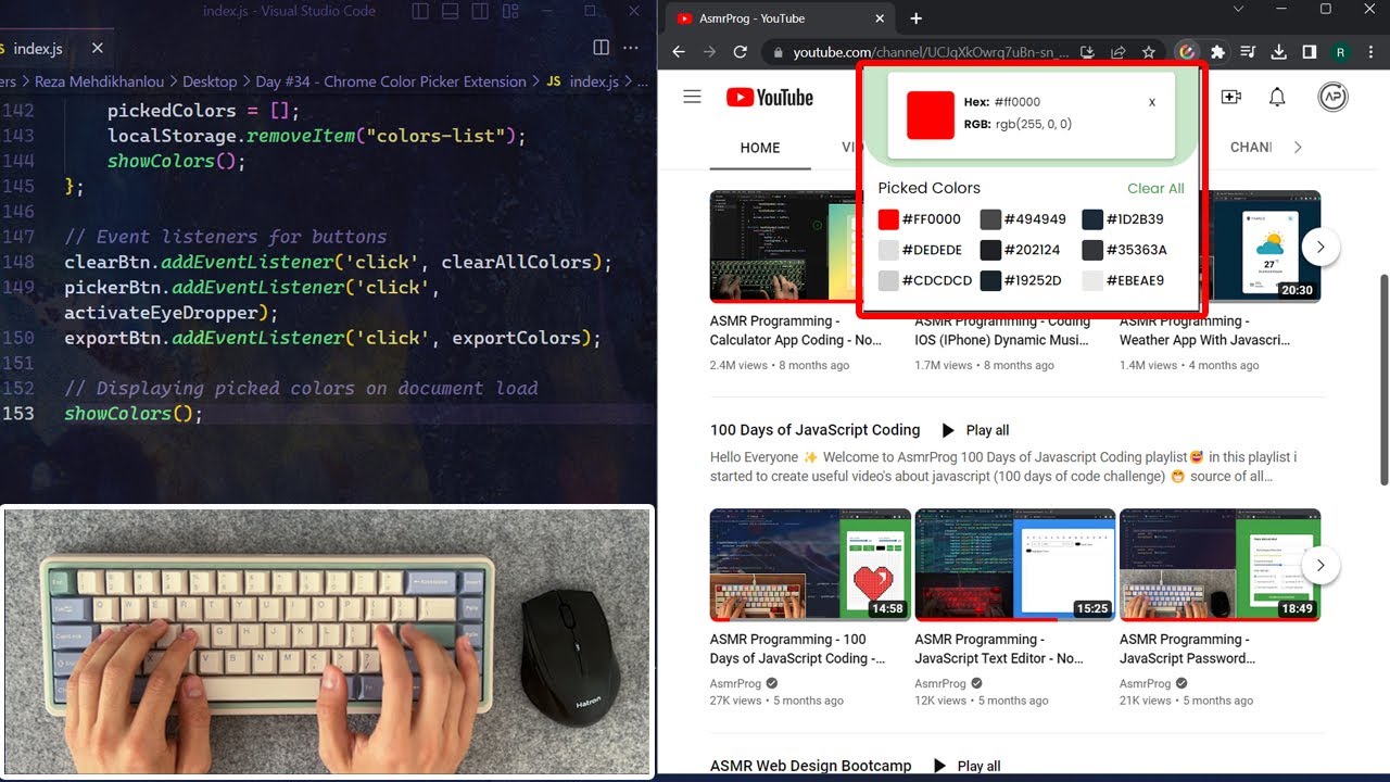 ASMR Programming - Chrome Extension Coding - No Talking