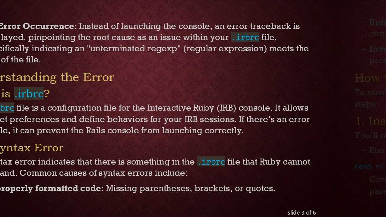Troubleshooting the Rails Console Command: Understanding Syntax Errors in Ruby