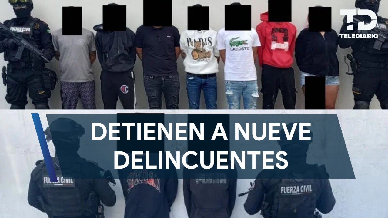 Detienen a nueve hombres con armas y drogas en la colonia Industrial en Monterrey