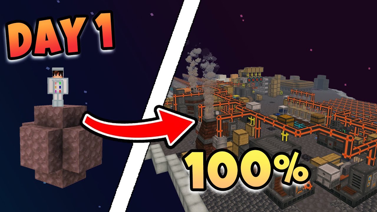 STRANDED in SPACE Yet I Still BEAT 100% of This Minecraft Modpack!