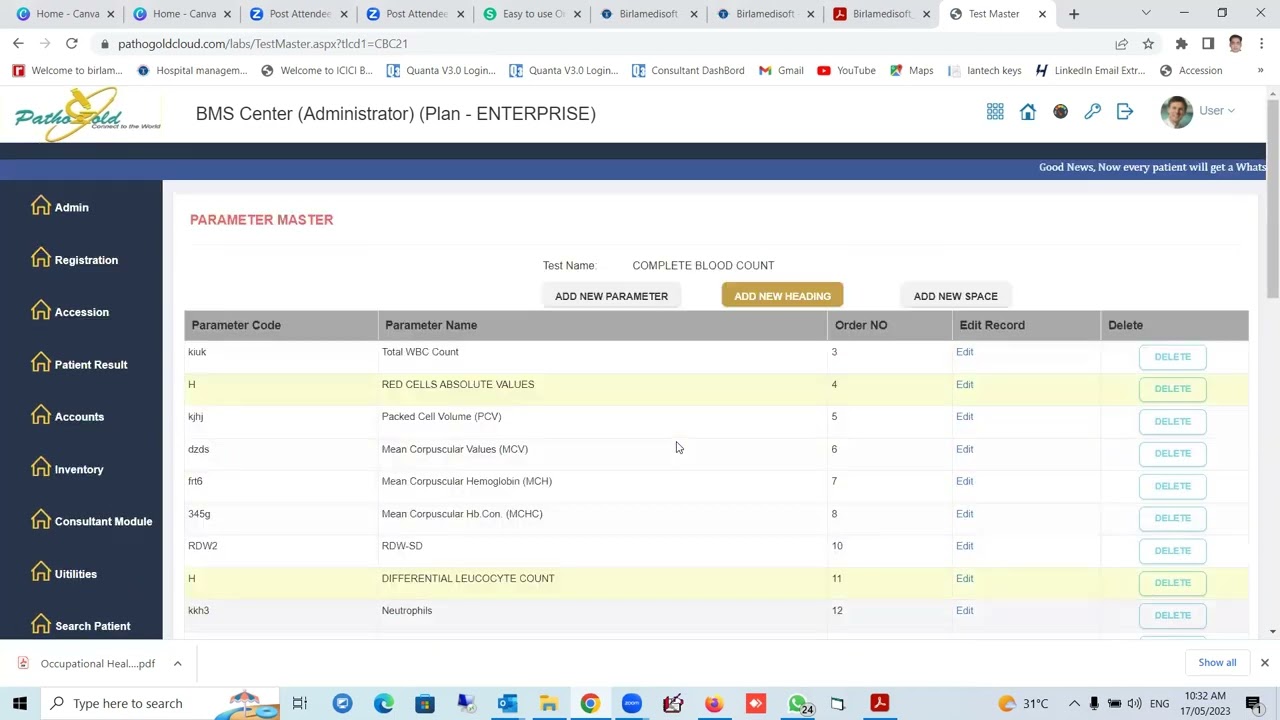 The easiest way to Add/Modify tests is in PathoGoldCloud, Cloud Based Lab Management Software.